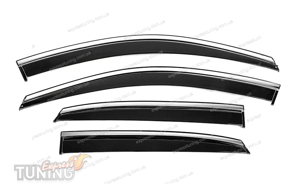 Ветровики с хромом Lexus RX 2 03-08 комплект 4шт на скотче NIKEN ...