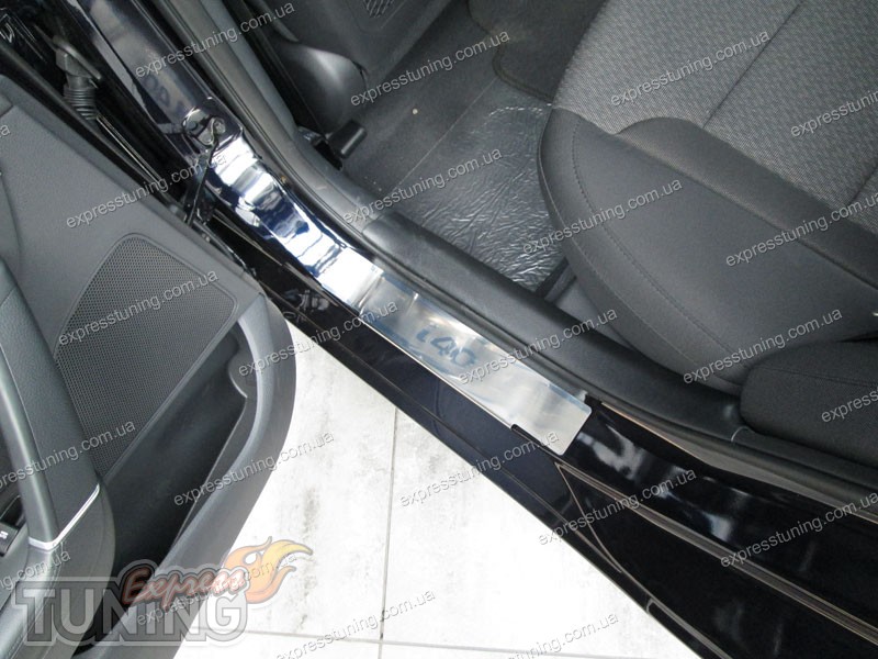 Накладки на пороги Хендай i40 (защитные накладки Hyundai i40) Nataniko ...