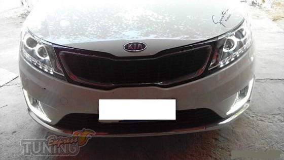 Дневные ходовые огни Kia Rio 3 (ДХО для Киа Рио 3 ПТФ) LED-DRL ...