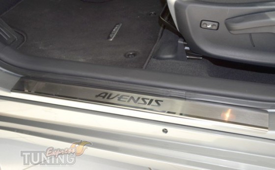 Накладки на пороги Тойота Авенсис 3 (защитные накладки Toyota Avensis 3 ...